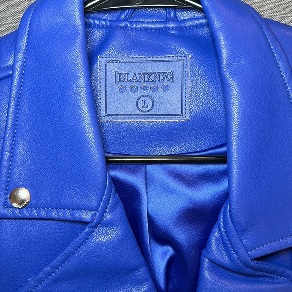 Blank NYC | Jackets & Coats | Nwot Blue Moto Faux Leather Jacket With ...